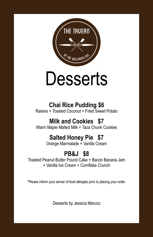 BerkshireMenus.com - The Williams Inn