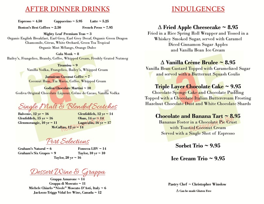 BerkshireMenus.com - Gala Restaurant and Bar