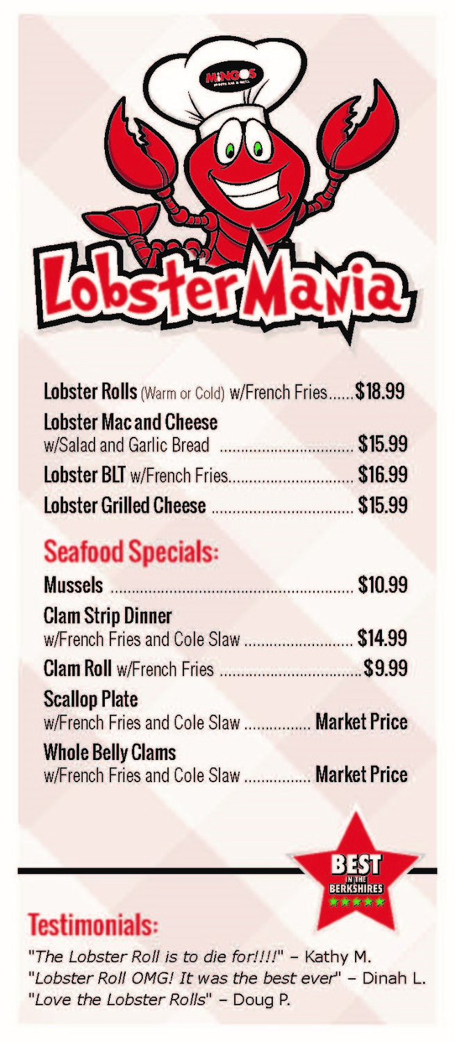 BerkshireMenus.com - Mingo's