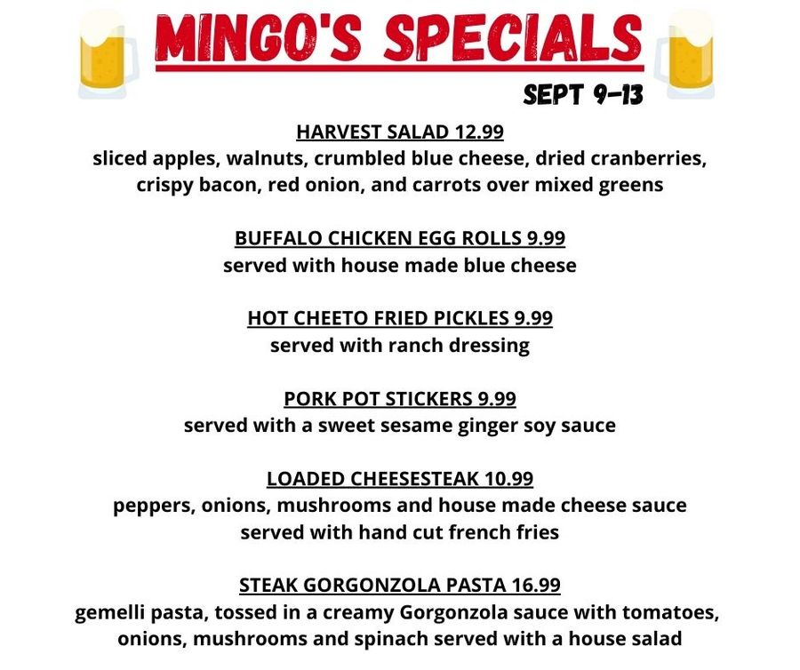 BerkshireMenus.com - Mingo's