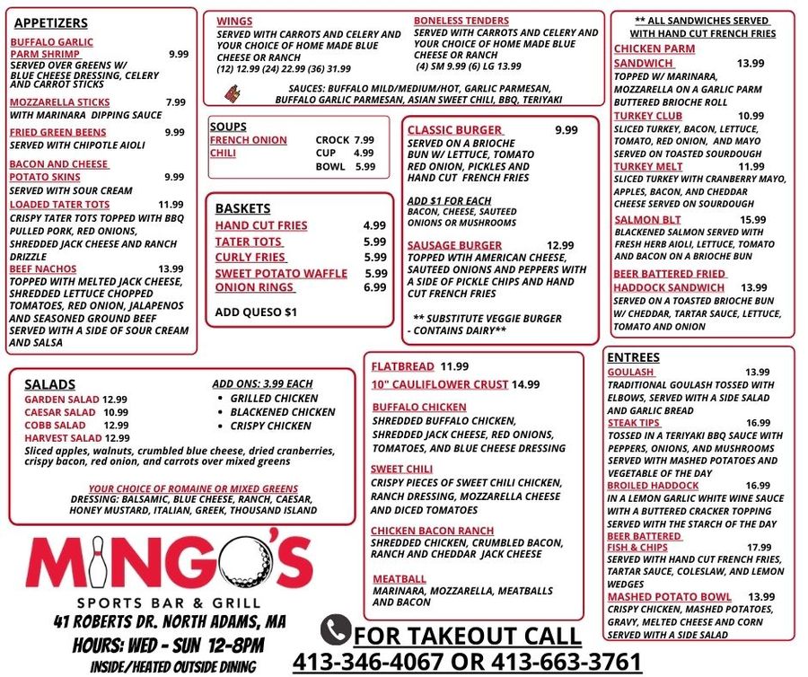 BerkshireMenus.com - Mingo's